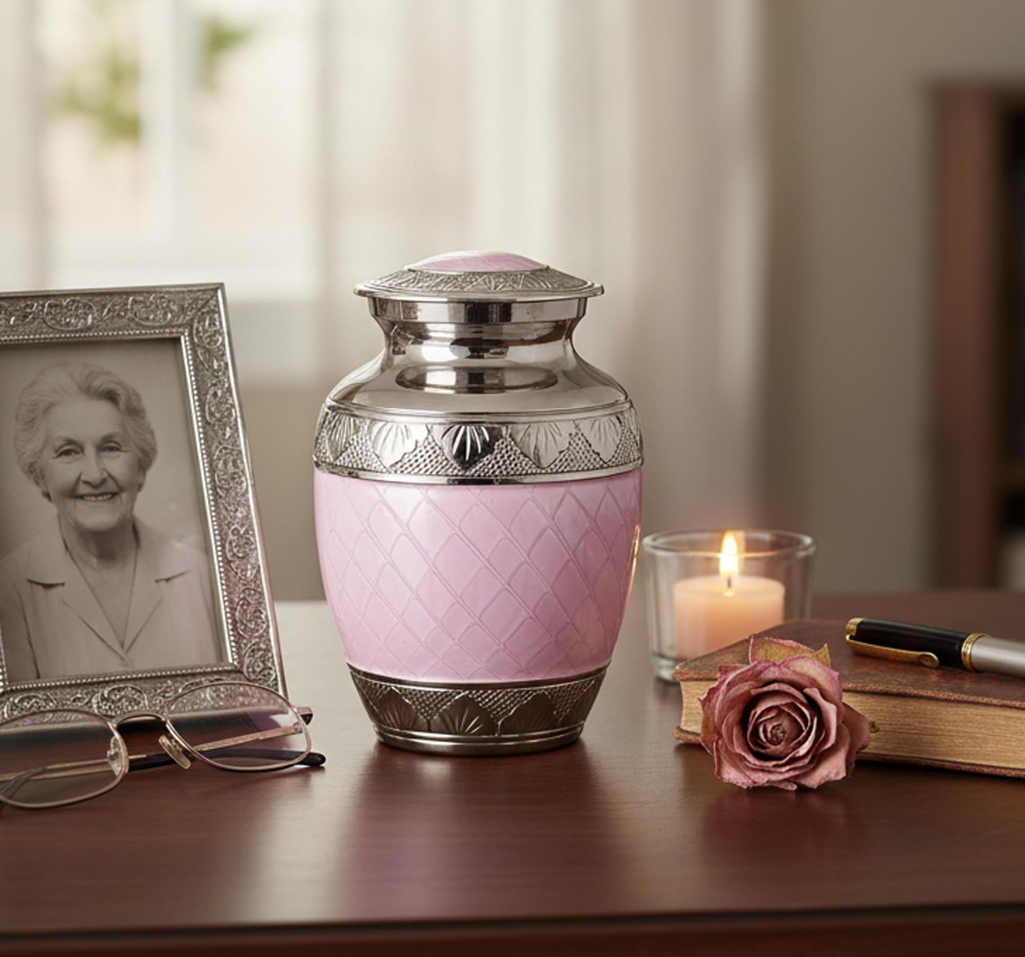 Snapklik.com : eSplanade Metal Cremation Urn Memorial Jar Pot Container ...
