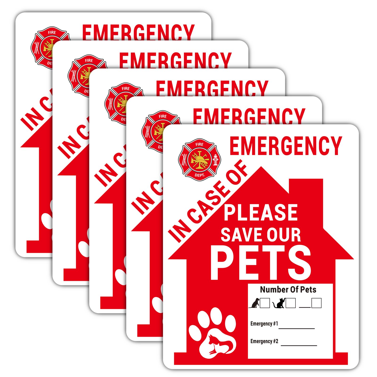 Amazon.com: RAMIEYOO Pet Alert Sign Stickers,5 Pack Save Our Pets ...