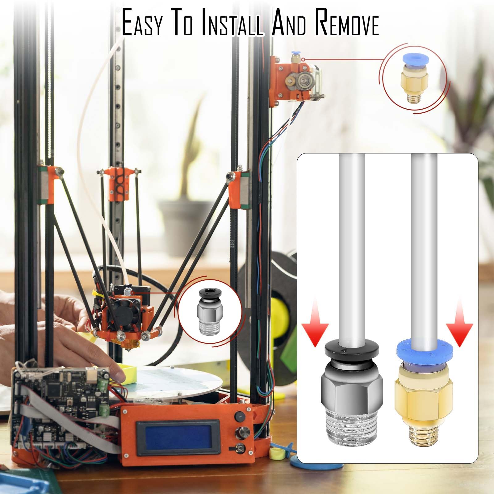 Snapklik.com : PTFE Teflon Tube Kit For 1.75mm Filament 5M