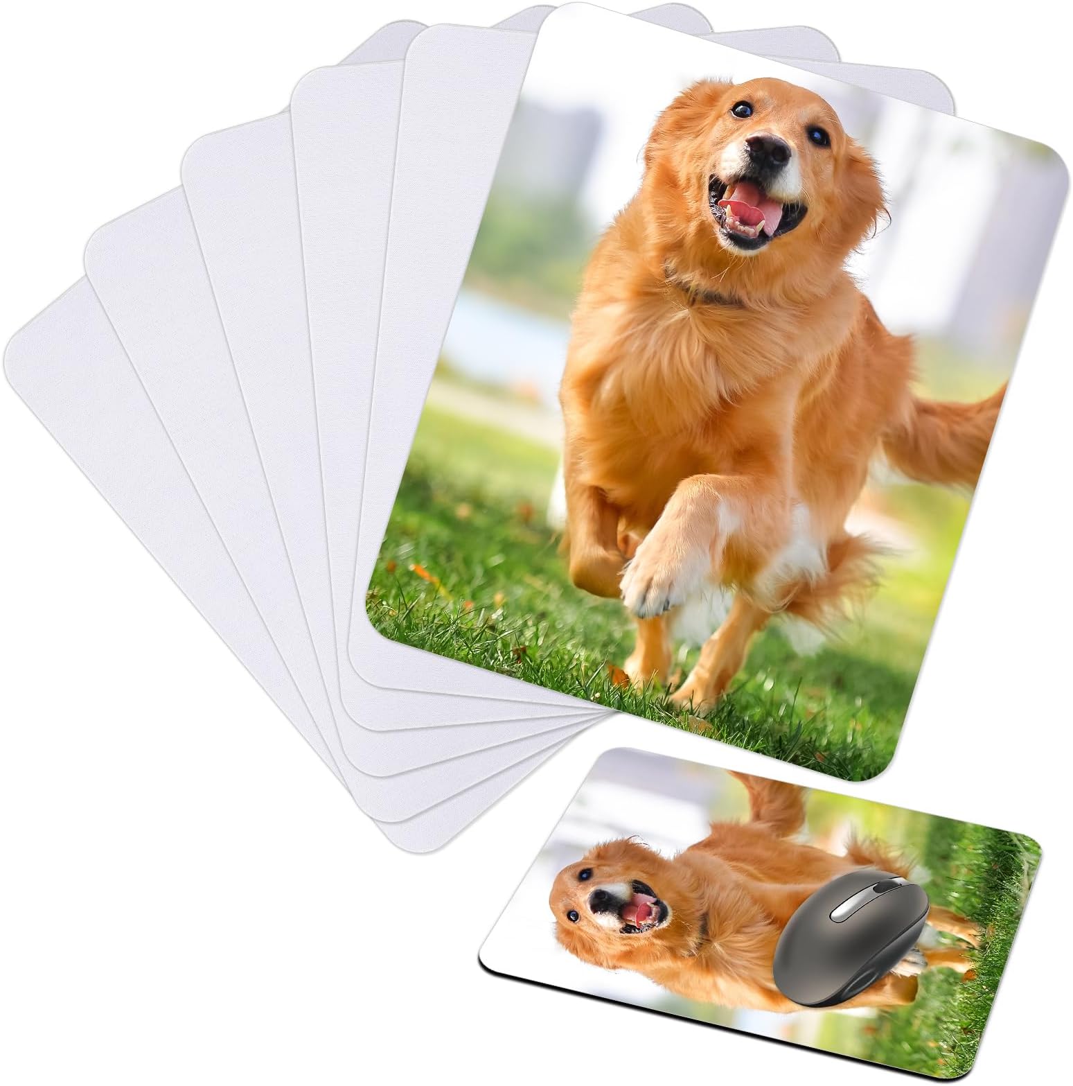 Amazon.com: 6 Pcs Sublimation Mouse Pads Blanks, White Rectangular 2mm ...