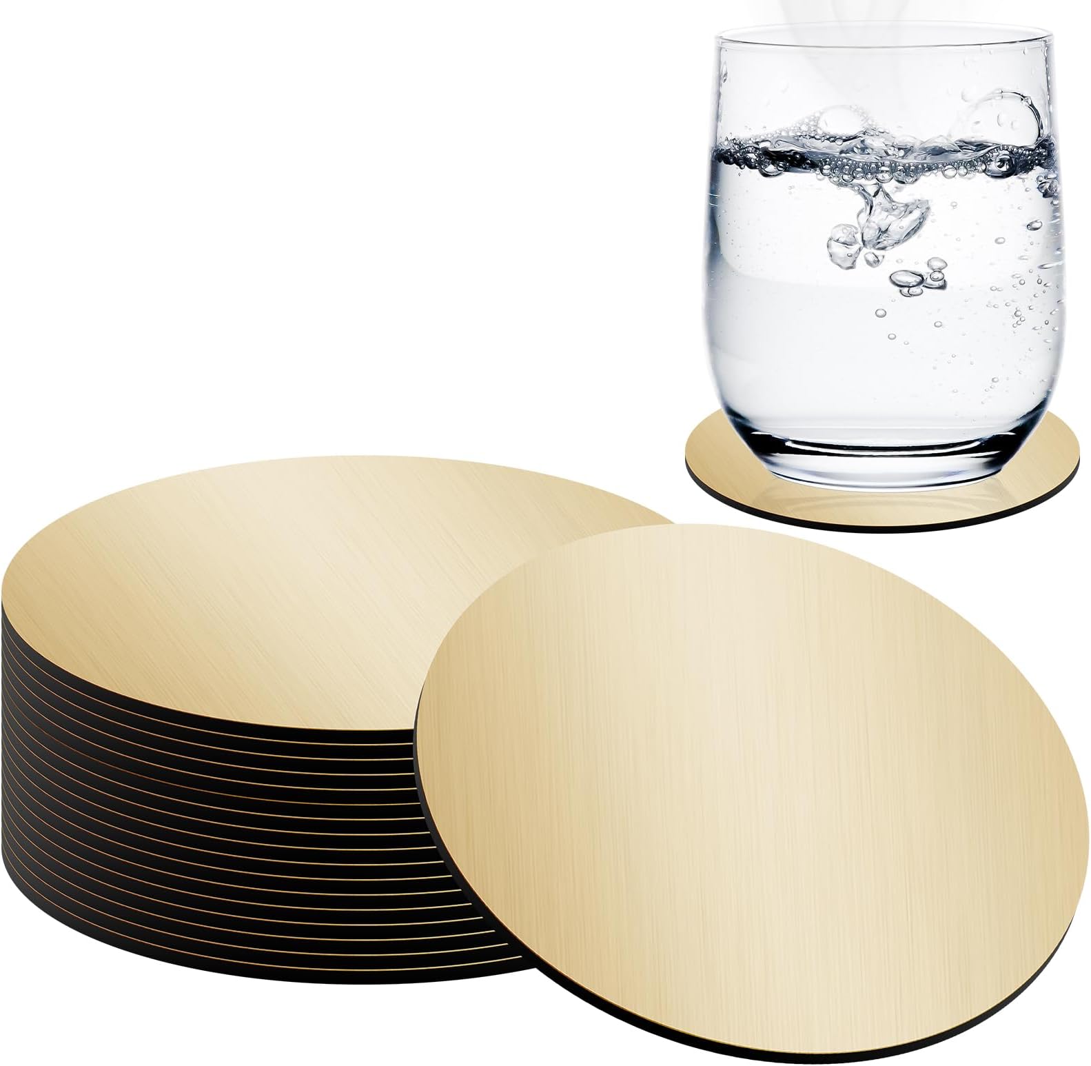 Amazon.com: RMERVE Stainless Steel Coasters Set of 24, 4 Inches Gold ...