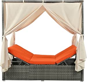 Amazon.com : LUMISOL Outdoor Canopy Bed Patio Sunbed Daybed with ...