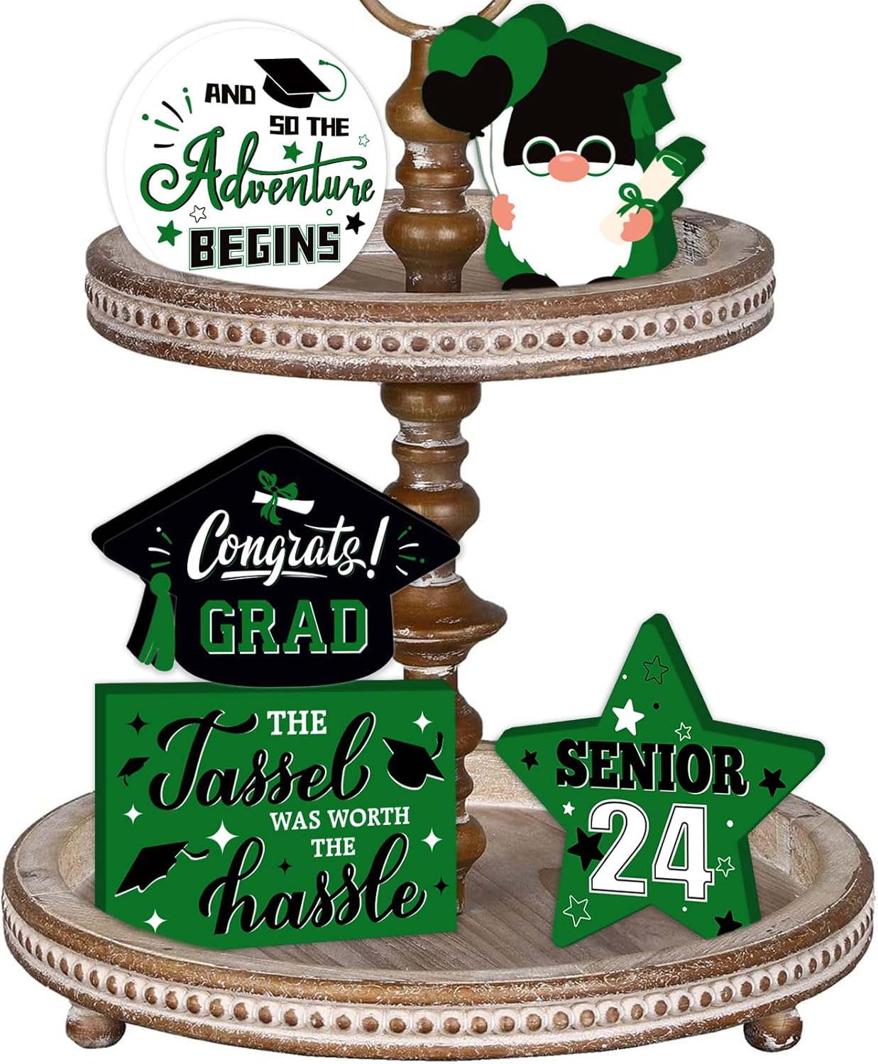 Amazon.com: 5 Pieces 2024 Graduation Tiered Tray Decor Class of 2024 ...
