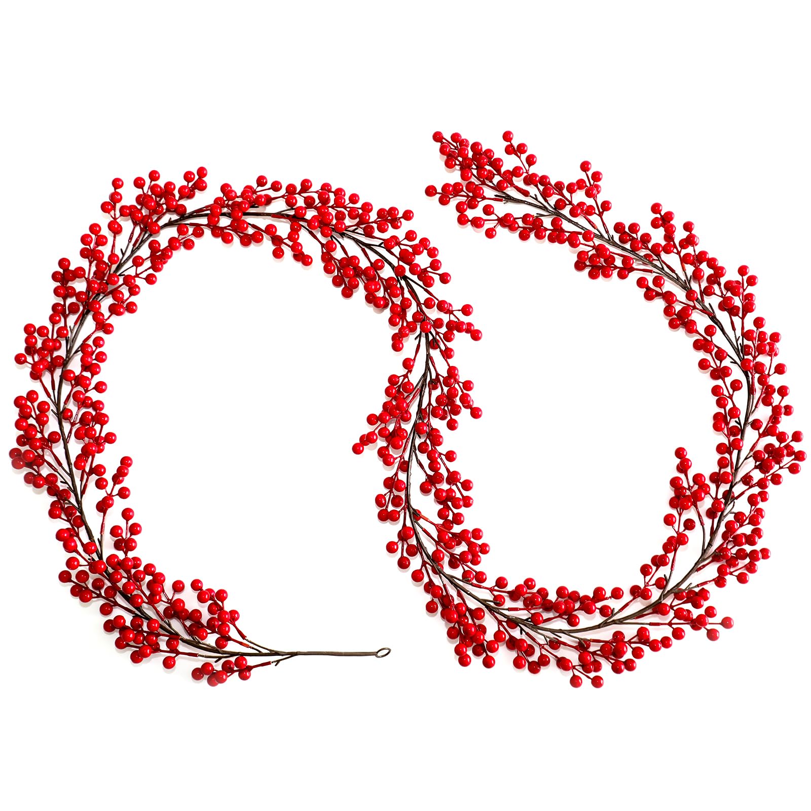 Amazon.com: LUXEEASE 9 FT Red Berry Garland, Christmas Tree Garland ...