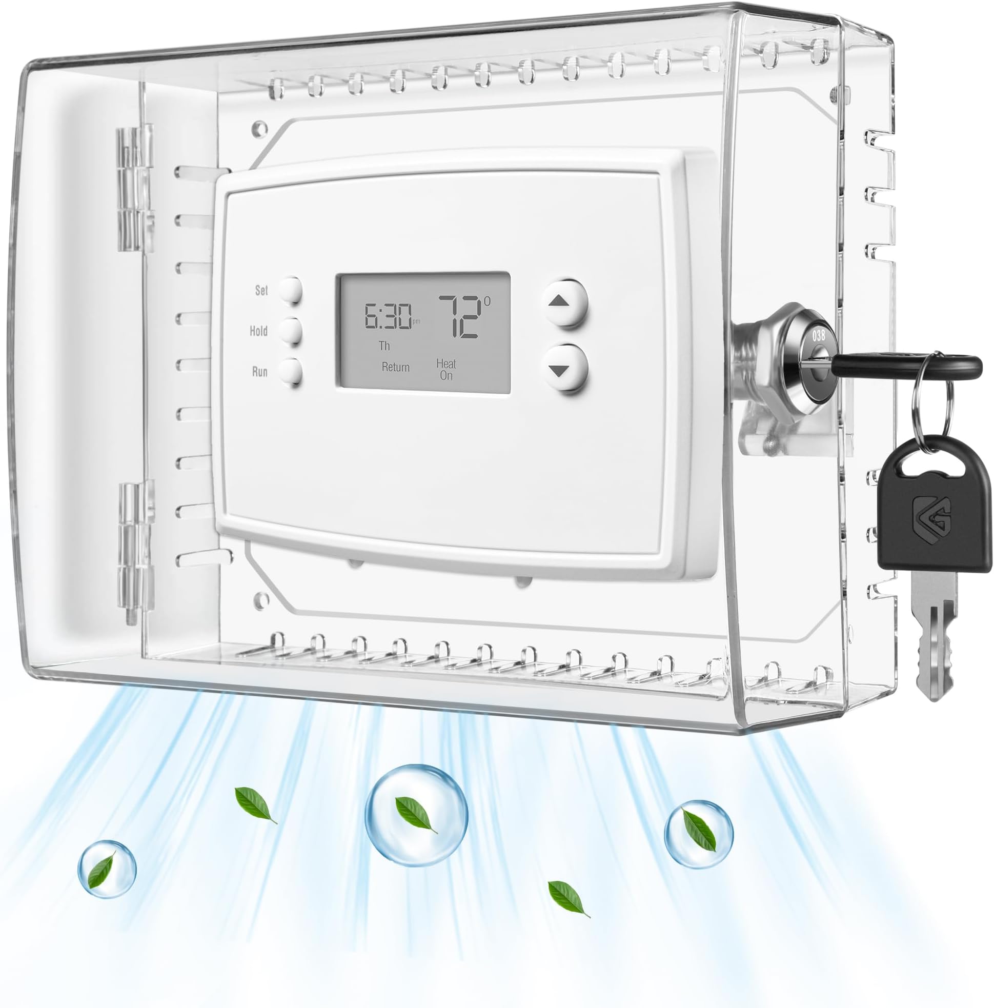 Thermostat Lock Box with Key 7.6"L x 4.7"W x 3.3"H, Large Thermostat ...