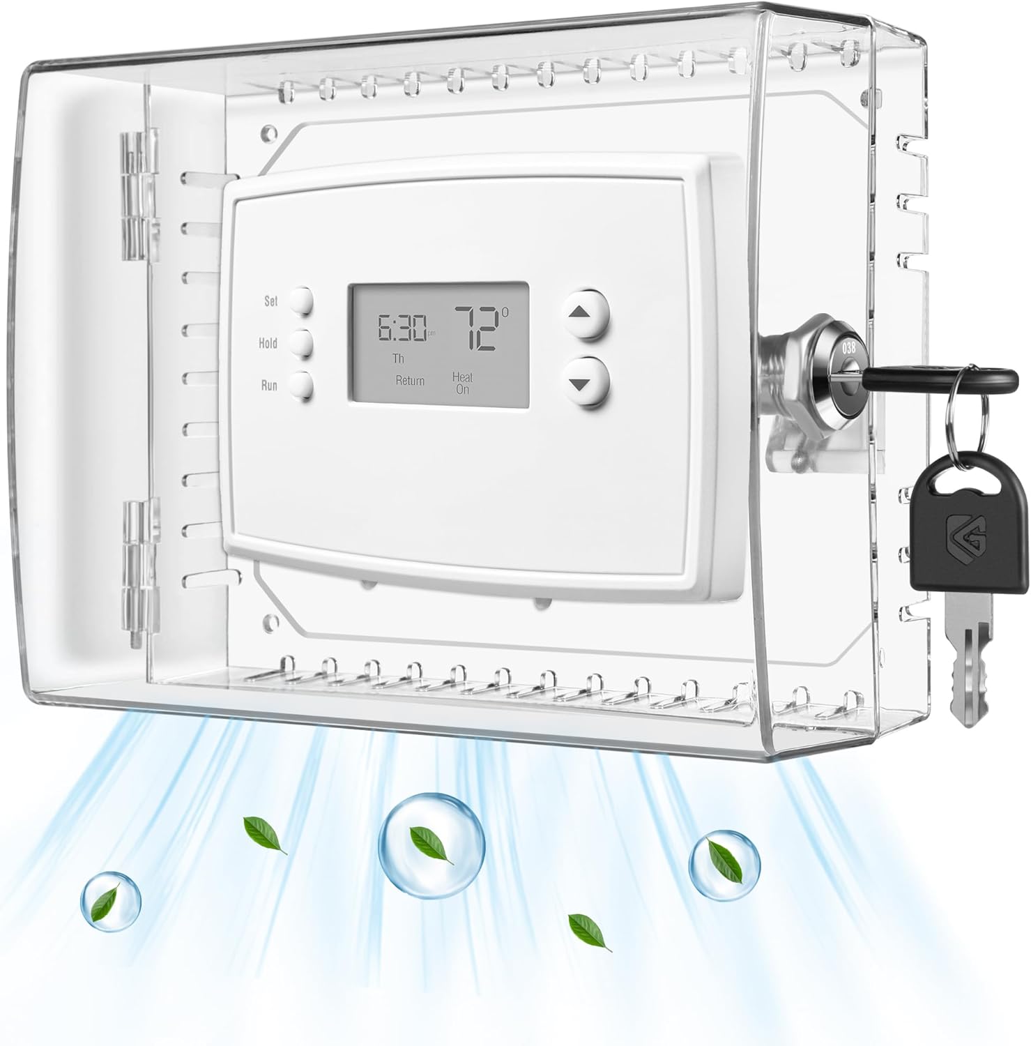 TRJ Thermostat Lock Box with Key, Large Thermostat Cover with Lock for ...