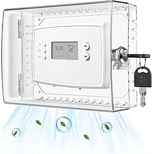 TRJ Thermostat Lock Box with Key, Large Thermostat Cover with Lock for ...