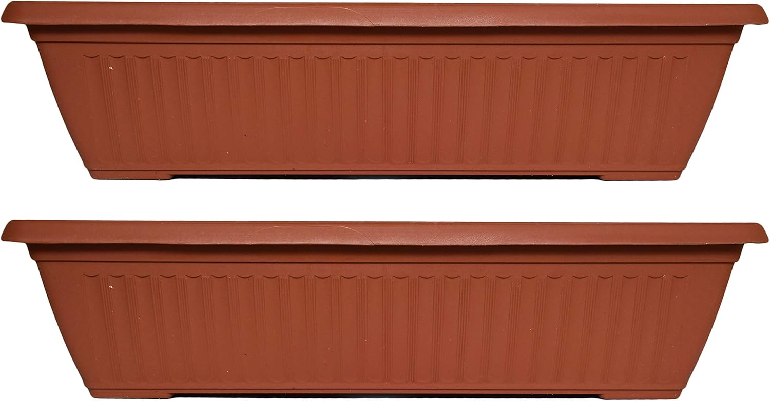 Amazon.com : Set of 2 Rectangle Terra Cotta Planter/Pots! Perfect for ...