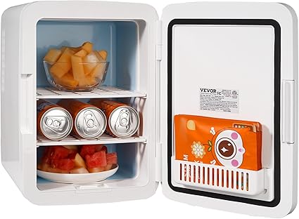 VEVOR Mini Fridge, 10L/12 Cans Compact Personal Fridge, AC/DC Portable ...