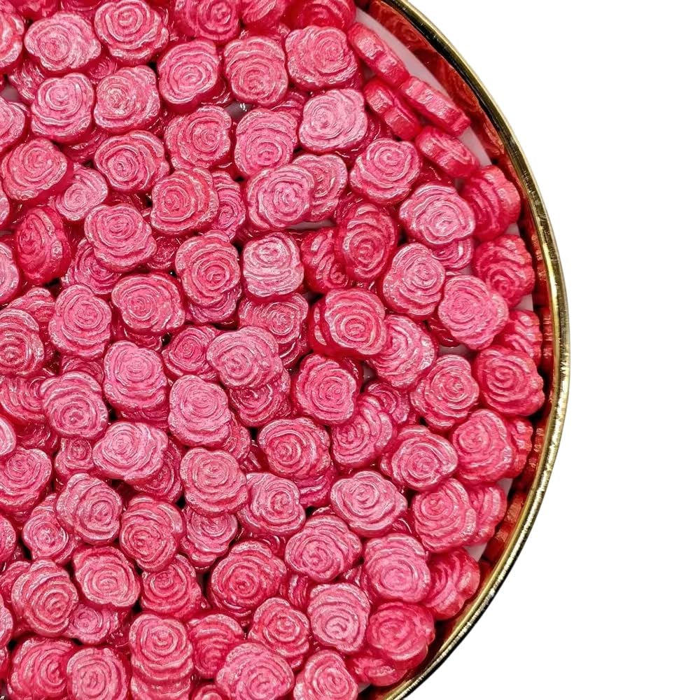 Amazon.com: NIPEOR Red Rose Sprinkles for Cake Decorating, Edible Pearl ...