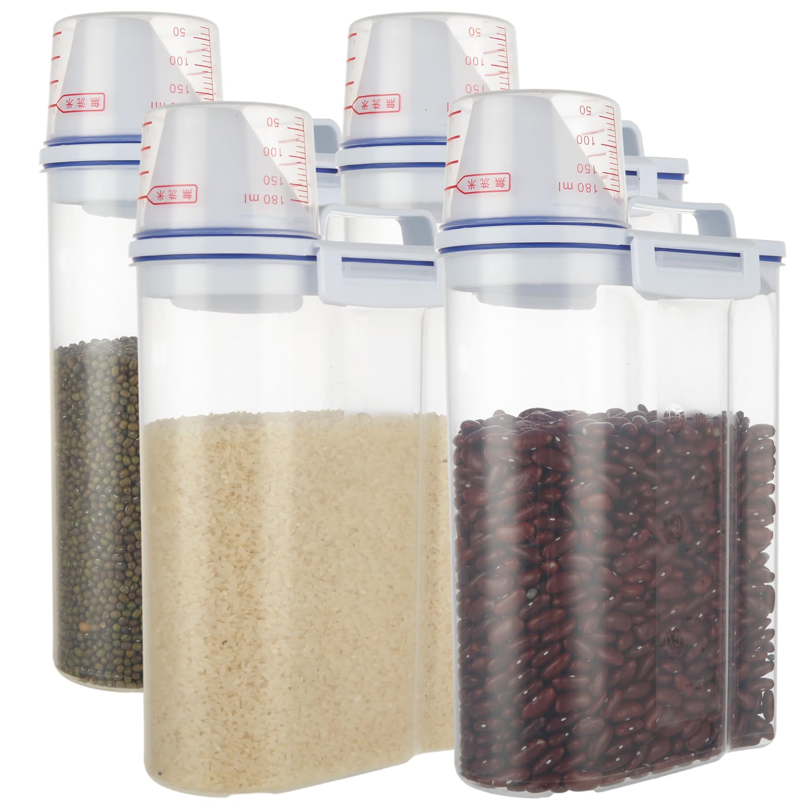 Amazon.com: AKOLAFE 4 Pack Flour Container 5LB Pantry Food Storage ...