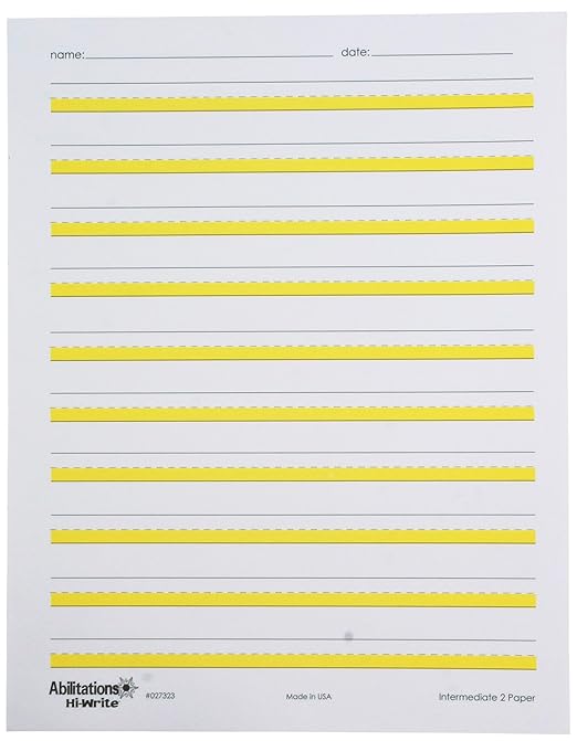 Amazon.com : Abilitations Hi-Write Intermediate Paper, Level 2, Pack of ...