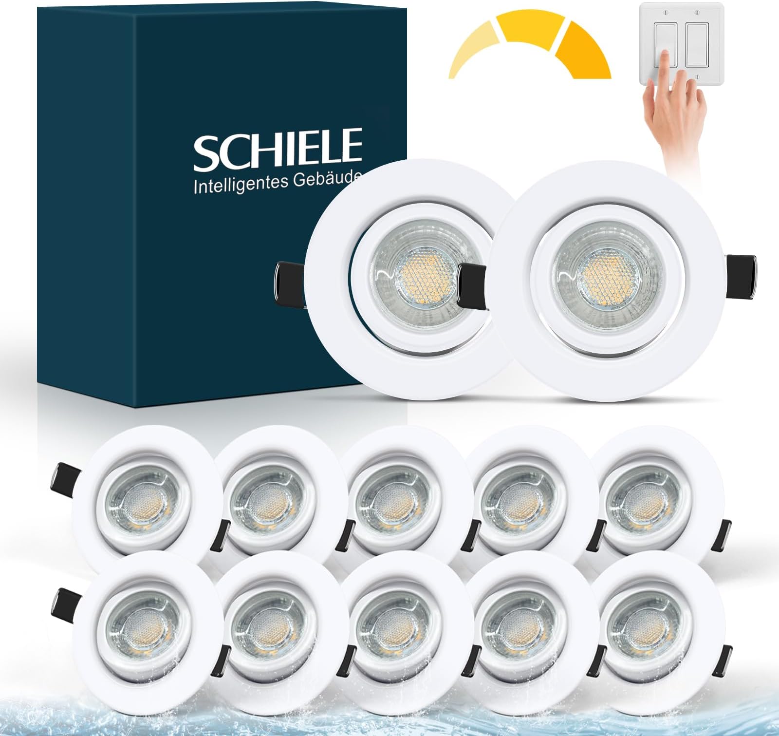 Schiele LED Einbaustrahler Einbauleuchten Flach Spots 230V, Dimmbar 68 ...