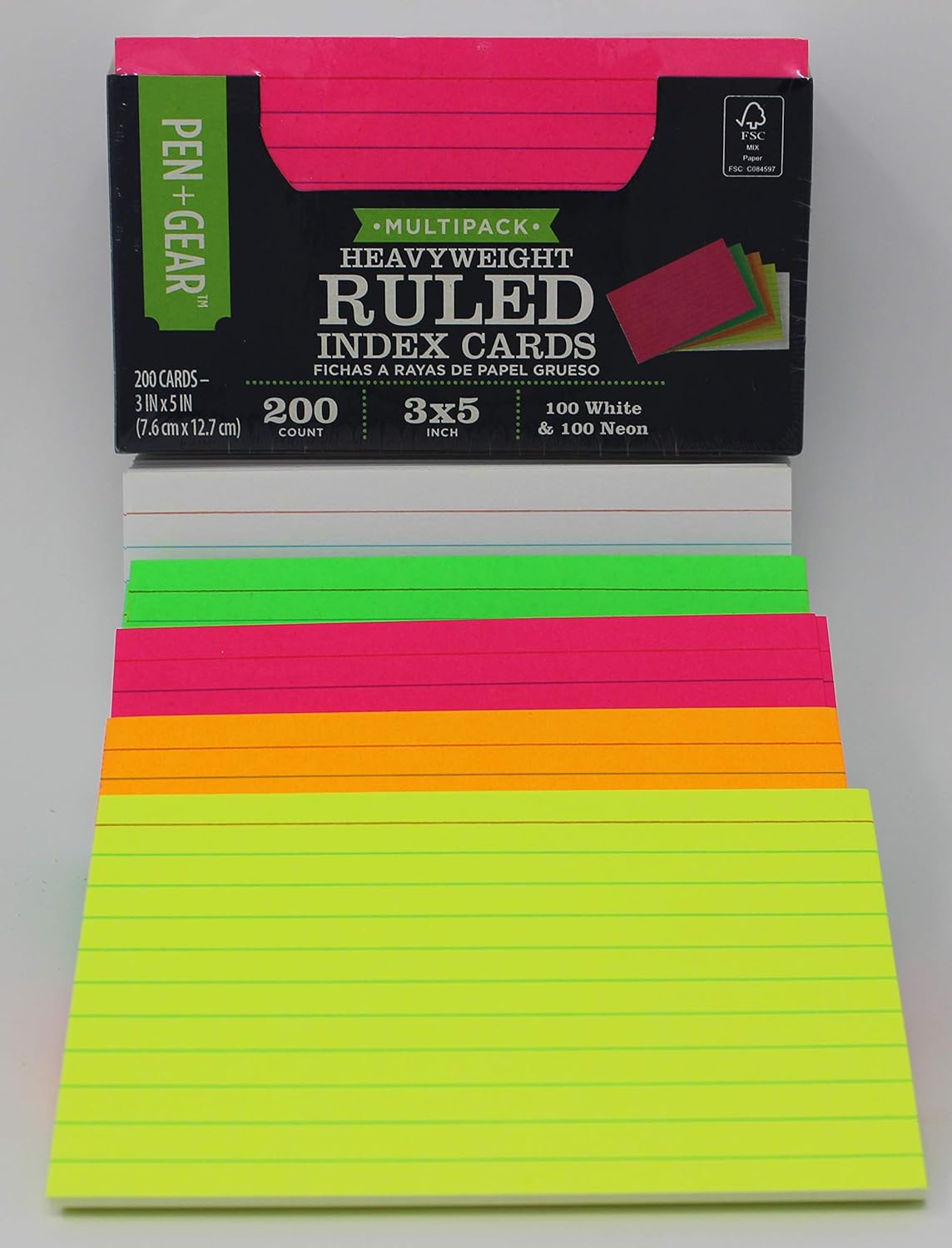 Amazon.com : Heavy Weight Ruled Index Cards 5 x 3 inches, 200 count ...