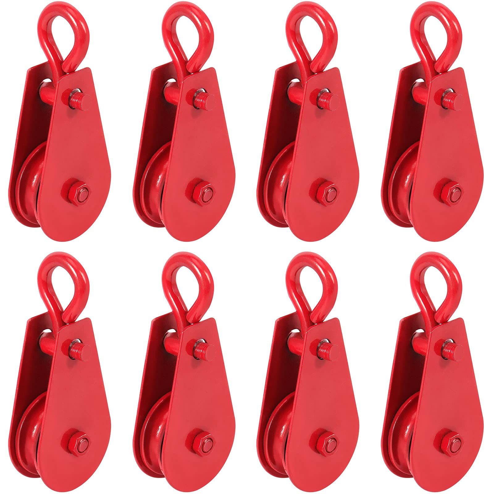 Snapklik.com : 8 Pack Lifting Single Wheel Pulleys, 5.1 Inch Heavy Duty ...