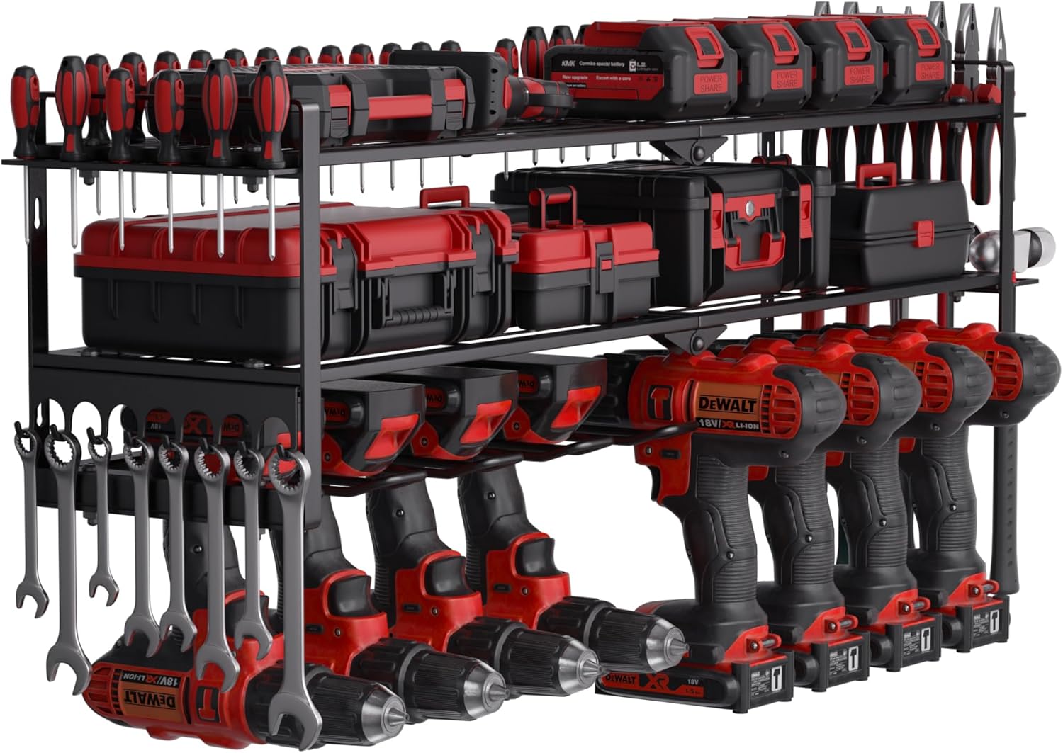 Amazon.com: Power Tool Organizer, 8 Drill Holder Wall Mount, Tool ...