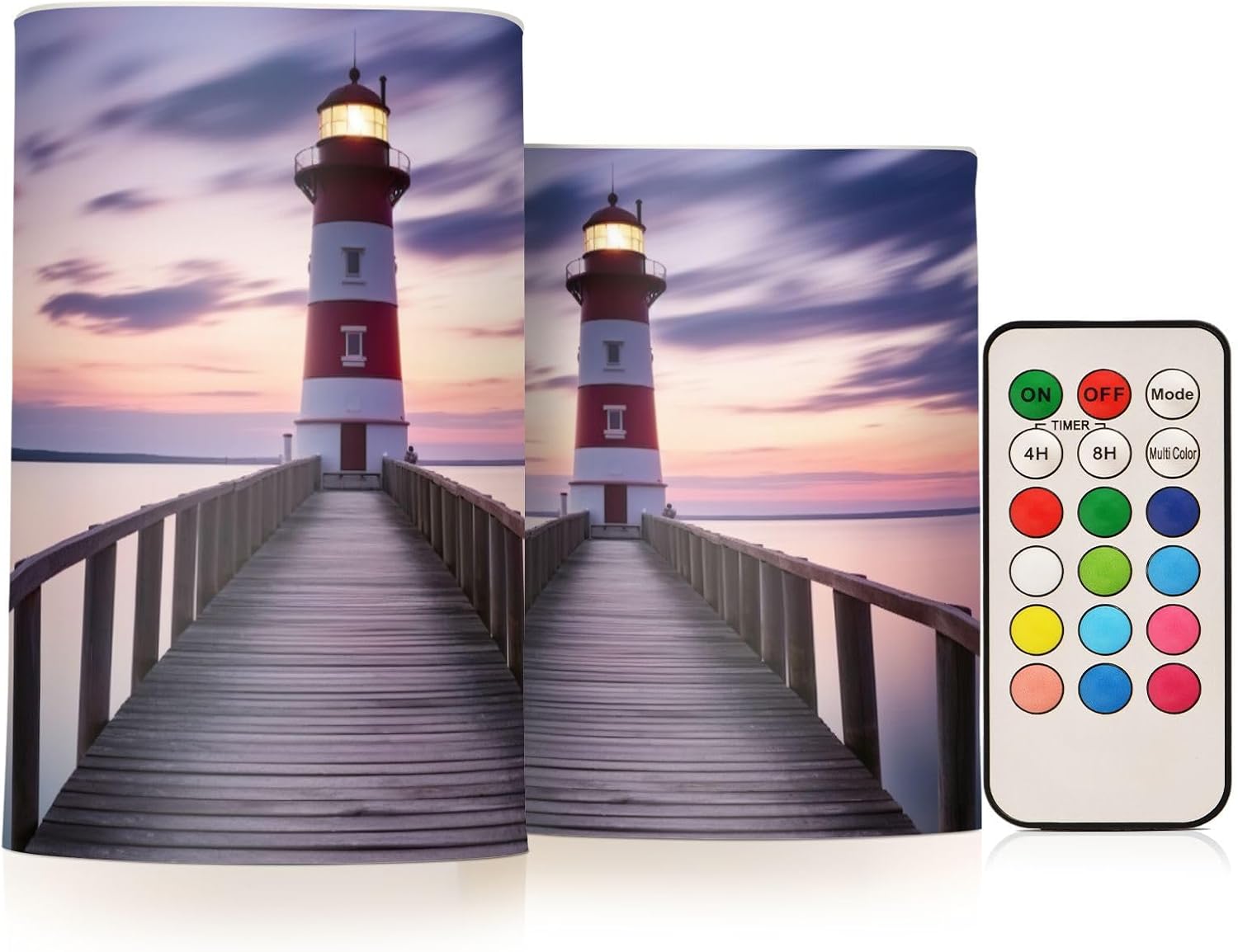 Amazon.com: YETTASBIN Lighthouse Flameless Candles with Remote Control ...