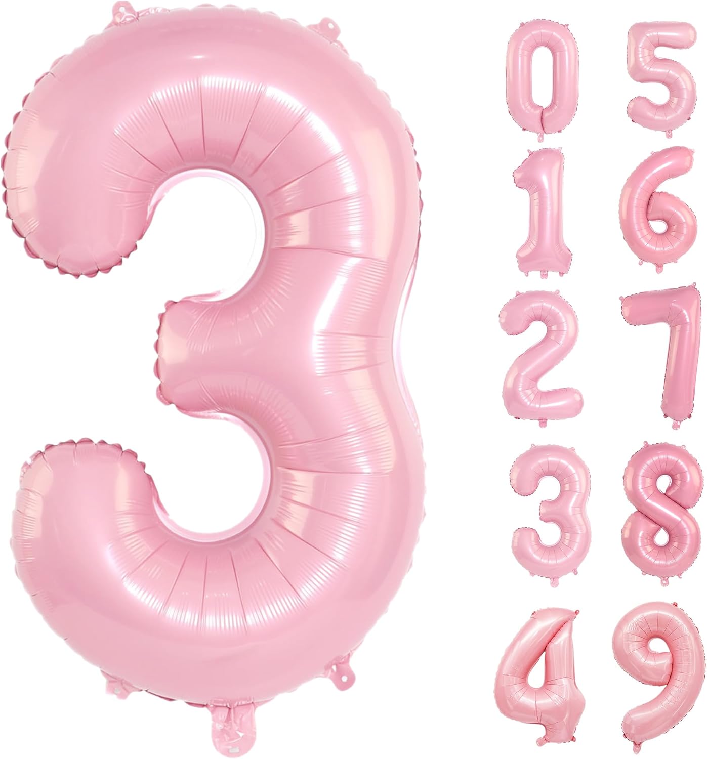 Amazon.com: Light Pink 3 Number Balloon, 40 Inch Jumbo Pearl Light Pink ...
