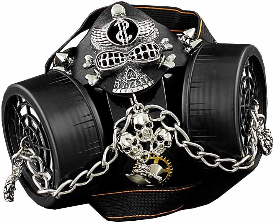 Amazon.com: Steampunk Punk Skull Cosplay Mens Gas Mask Masque Black ...