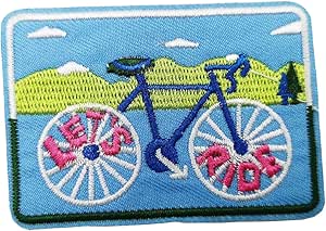 Amazon.com: Wikineon Blue Bicycle Iron on Patches for Backpacks Iron on Patches for Clothes ...