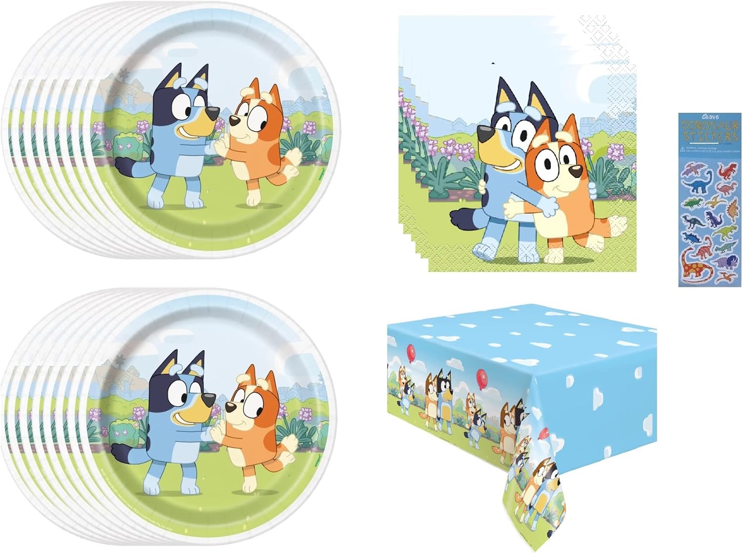 Amazon.com: Bluey Birthday Party Supplies Bundle Pack includes 16 ...