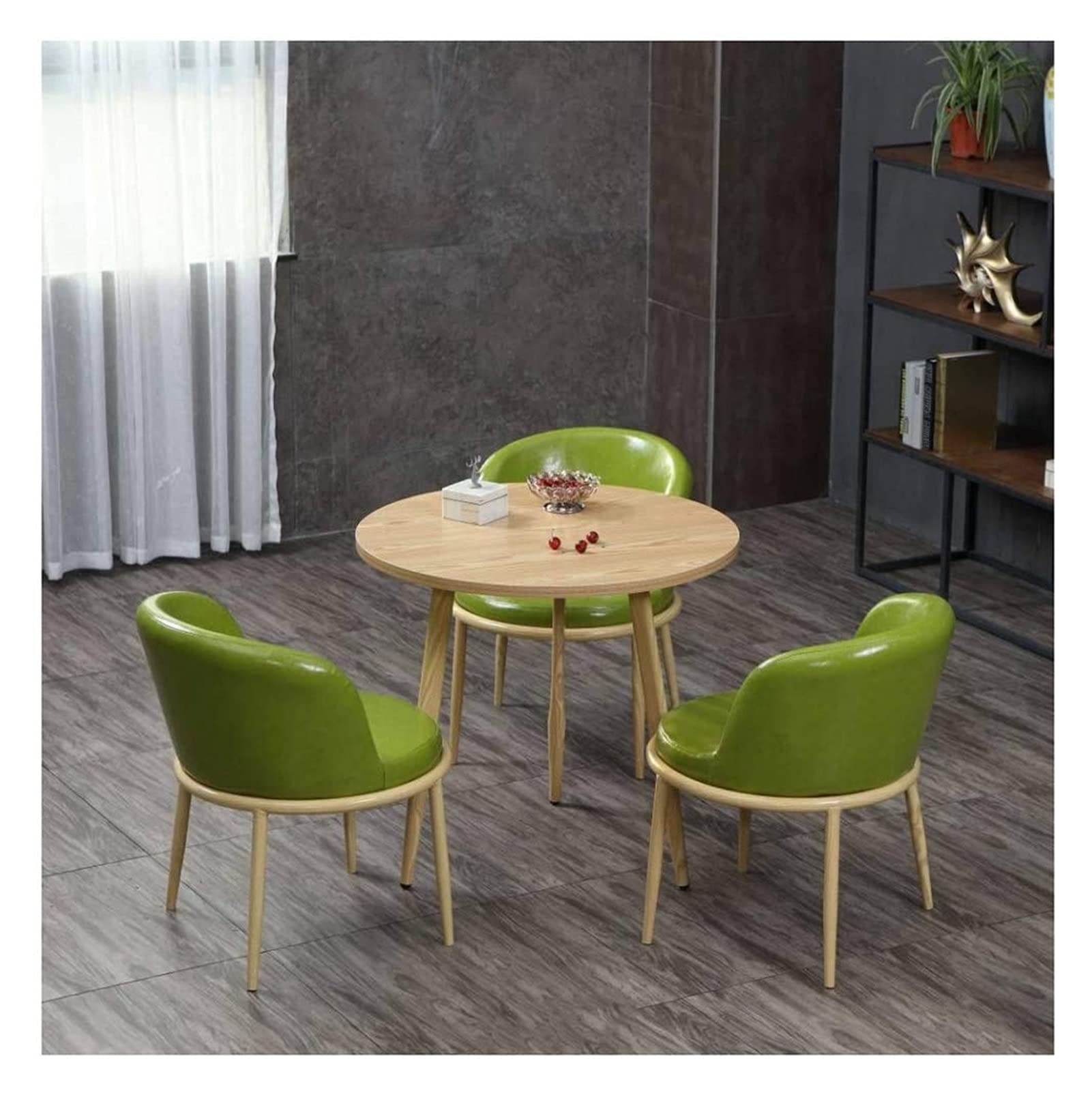 Buy Round Dining Table and Chair Set, Balcony Small Round Table 4 ...