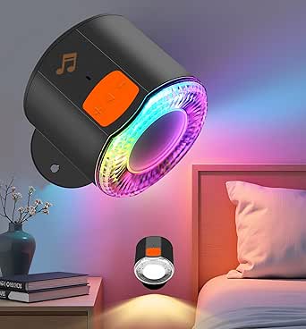 LED Wall Mounted Light, Battery Operated Wall Sconces with Bluetooth ...