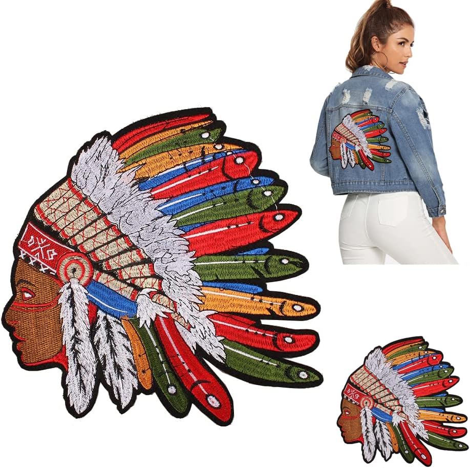 Amazon.com: Embroidered Patches Pretty Feather Chief Headdress Iron ...