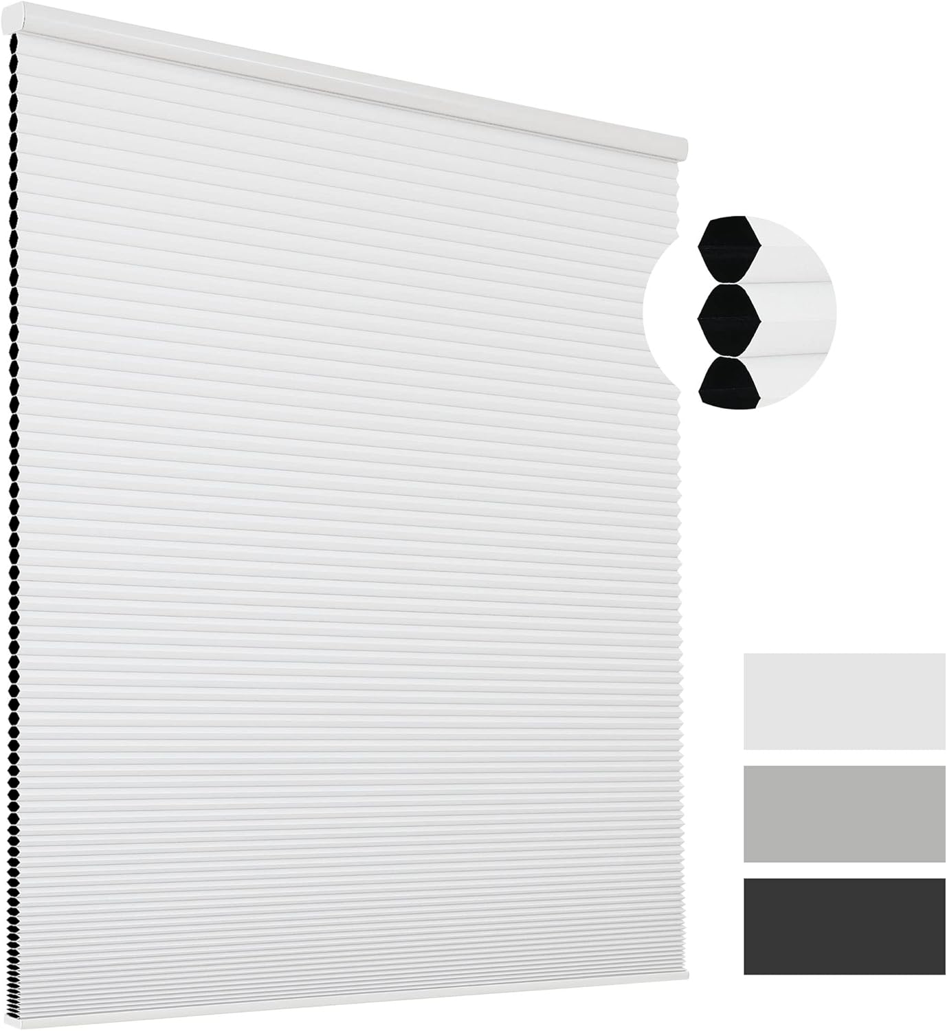 Amazon.com: Joydeco Cordless Cellular Shades, 46 inch Honeycomb Blinds ...