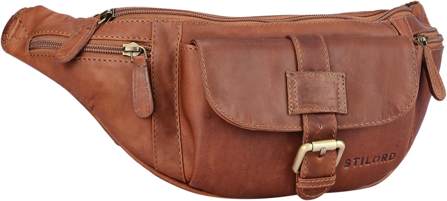 STILORD 'Sam' Vintage Bum Bag Leather Belt Bag Large Men Women Waist ...