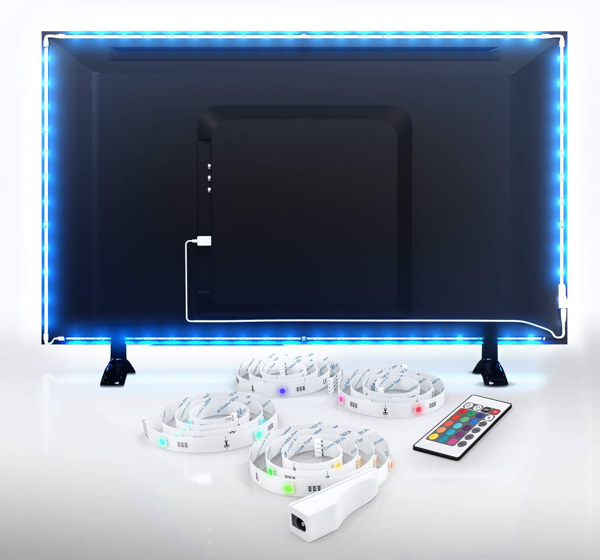 B.K.Licht Multi Color LED TV Backlight, 2m USB LED Strip Light with RGB ...