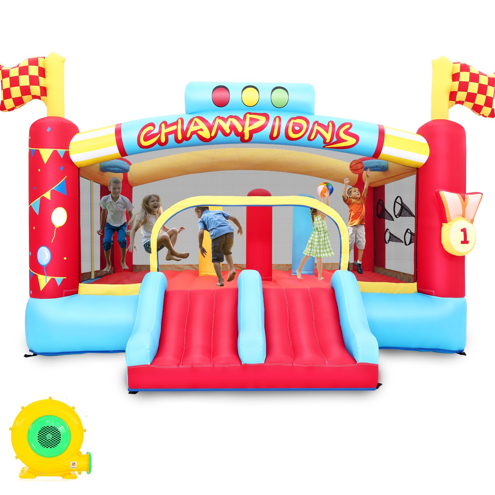 Snapklik.com : Inflatable Obstacle Course Bounce House For Kids, 13 ...