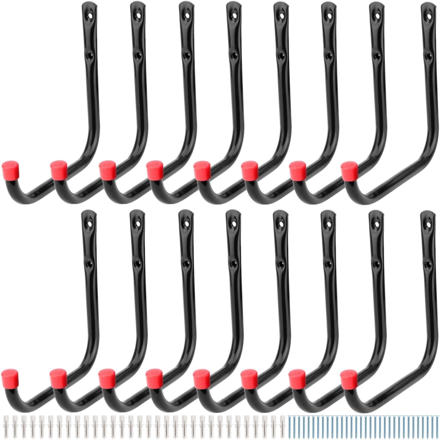 16 Pcs Garage Storage Hooks Heavy Duty, 17cm Wall Mounted J Hooks for ...