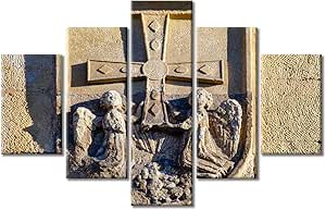 Amazon.com: 5 Panels Medieval Sculpture of Angels and Cross Oviedo ...