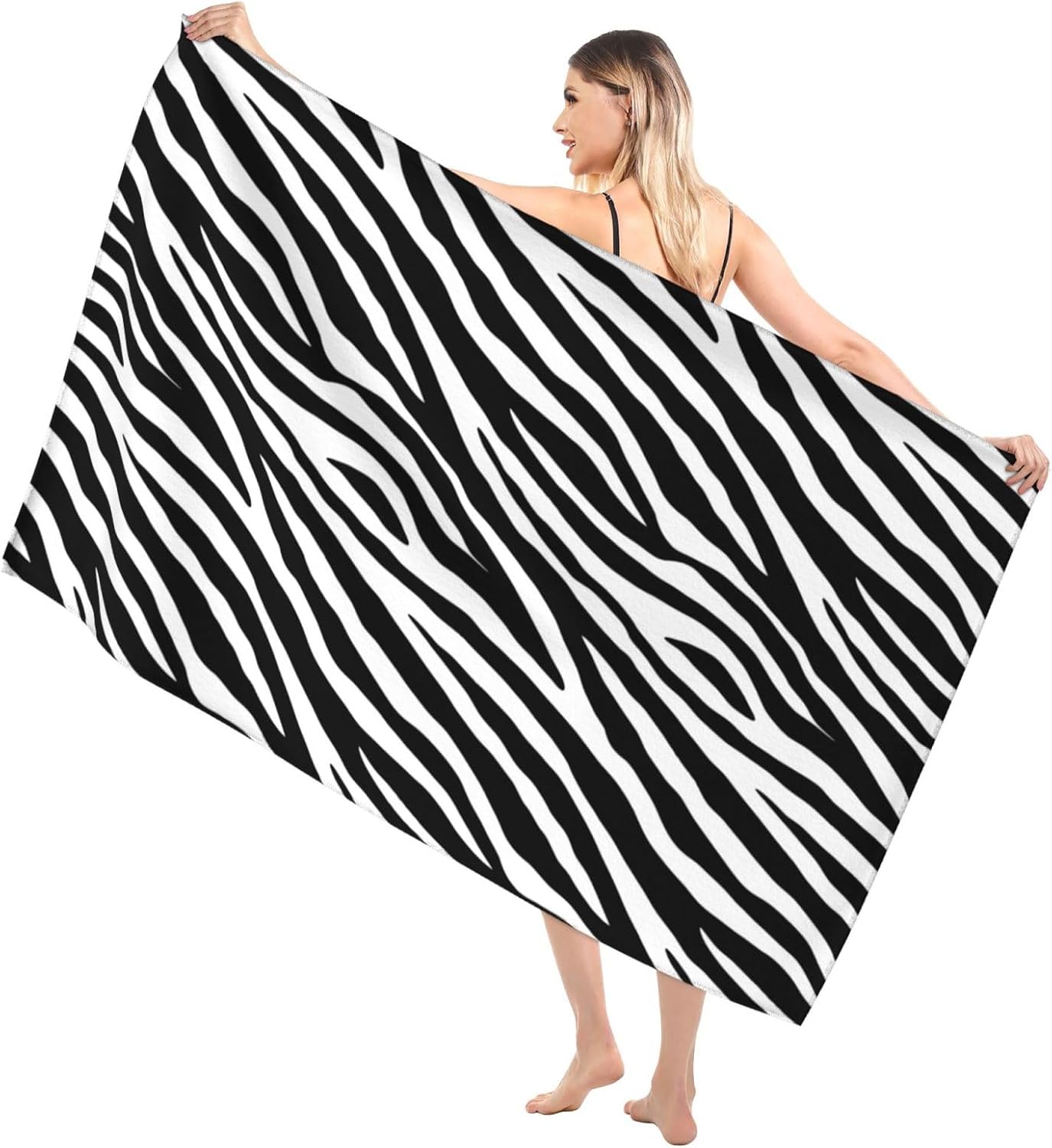 Amazon.com: SKT T1 Microfiber Zebra Print Beach Towel Black and White ...