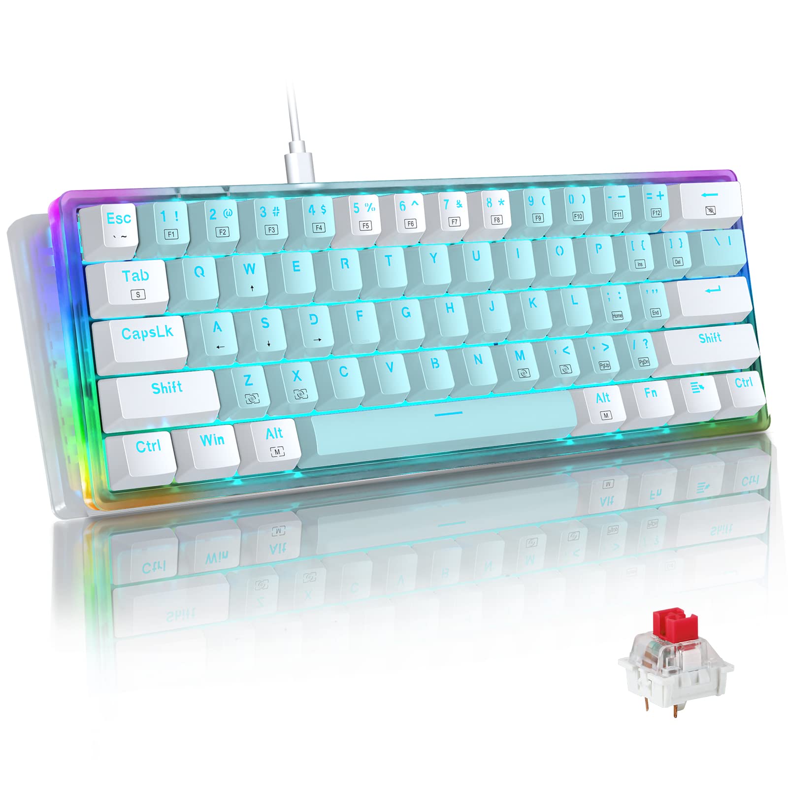 Snapklik.com : E-YOOSO 60% Mechanical Keyboard, RED Switches Mechanical ...