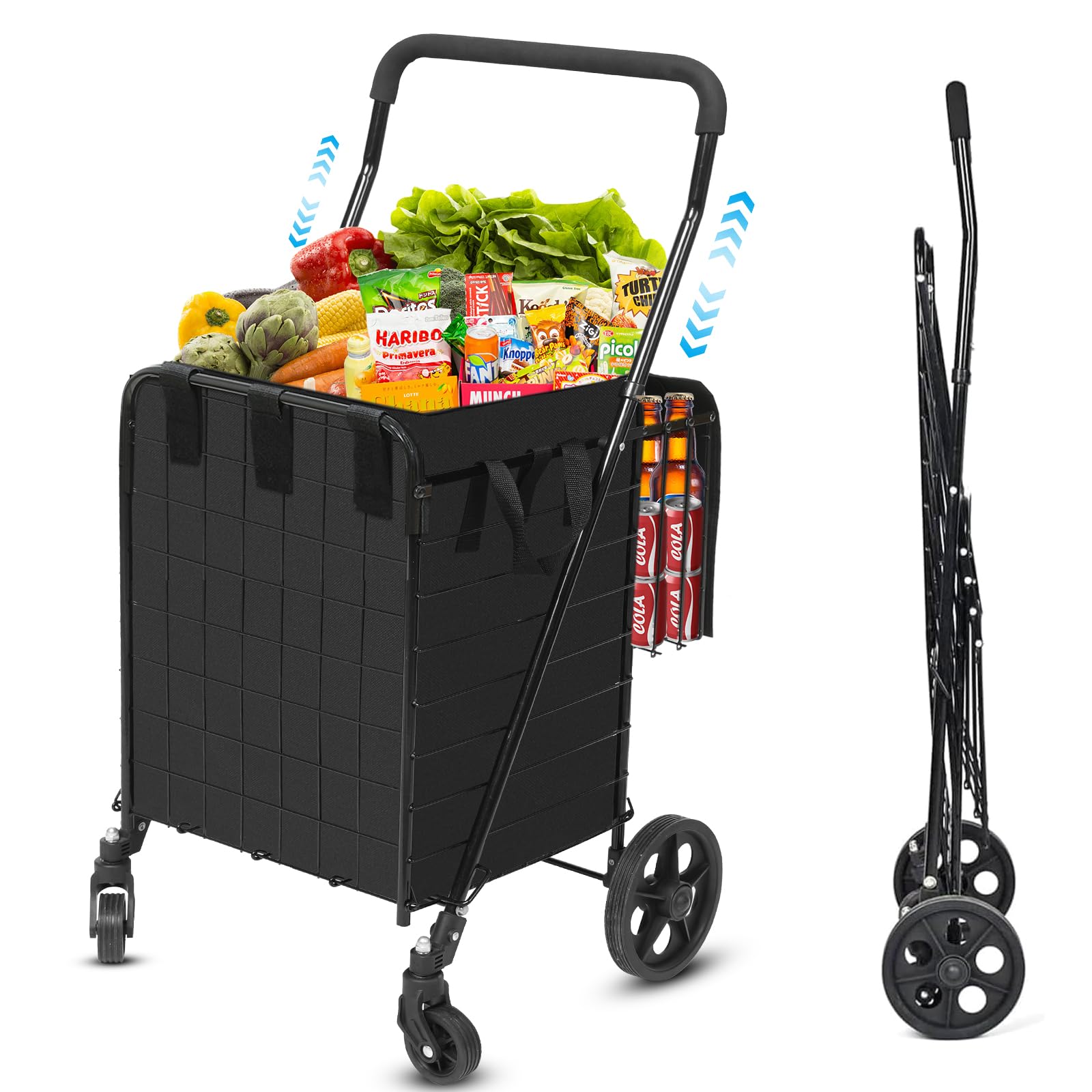Amazon.com: Siffler Shopping Cart for Groceries, Grocery Cart with ...