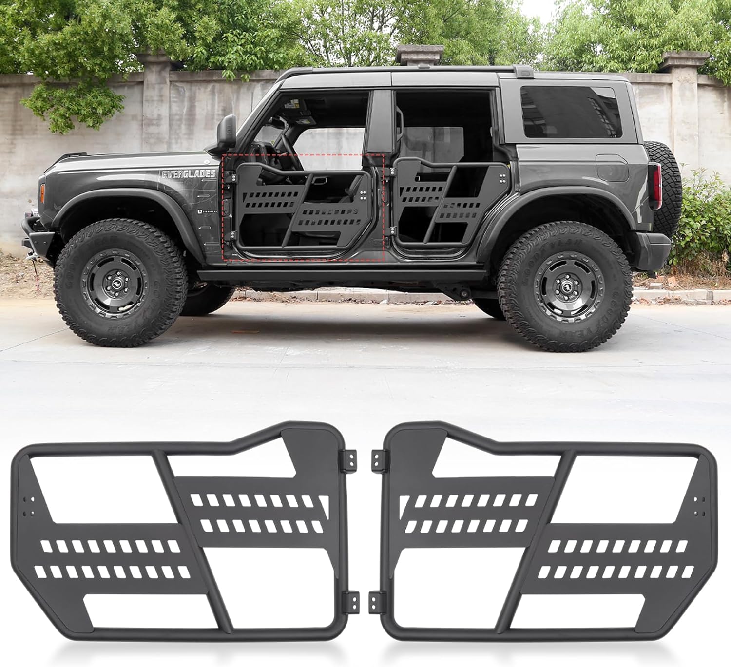 Amazon.com: loosoo Tube Front Door Pair W/Storage Bag Carbon Steel ...