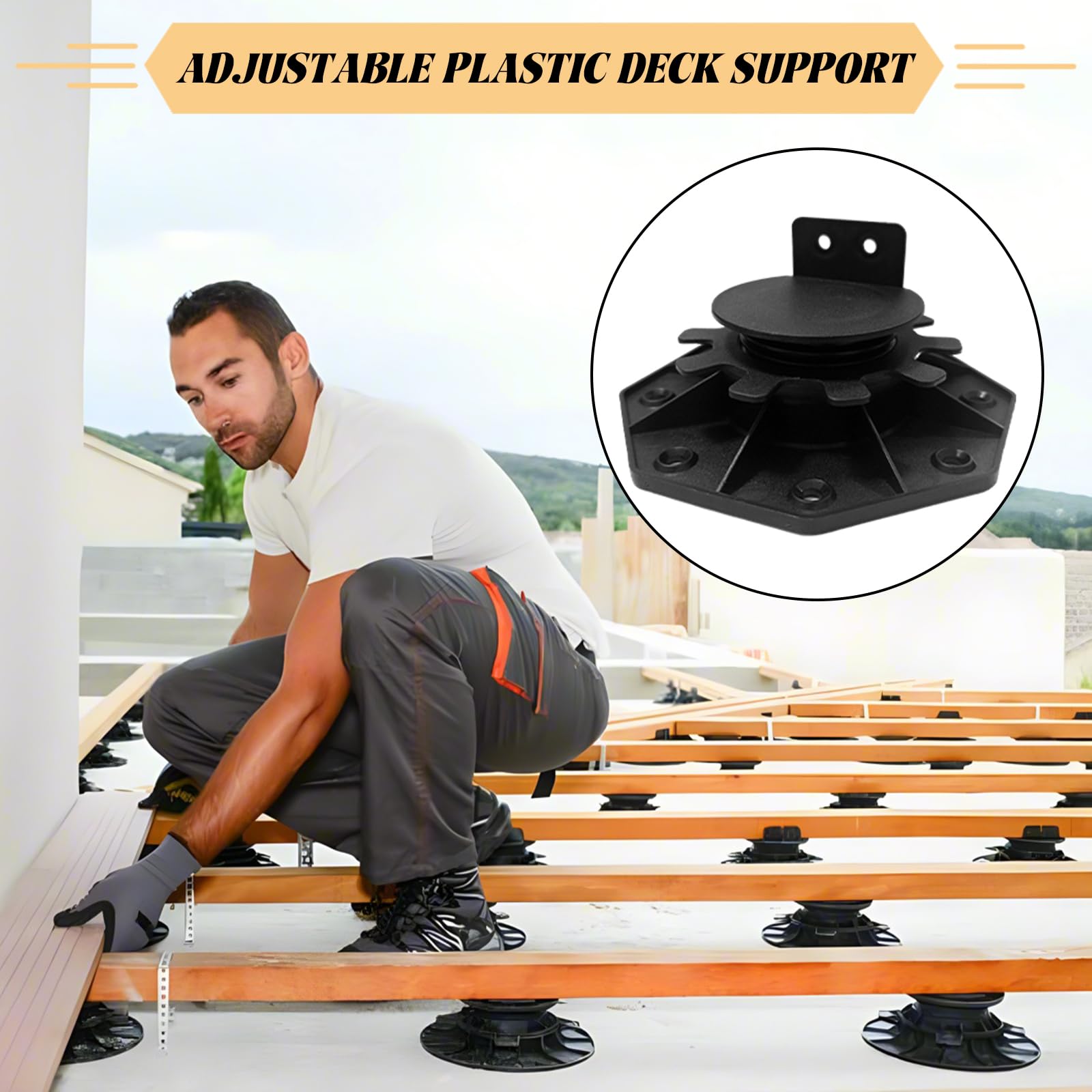 Paver Base Panel 10Pack Adjustable Deck Support Pedestal Deck ...
