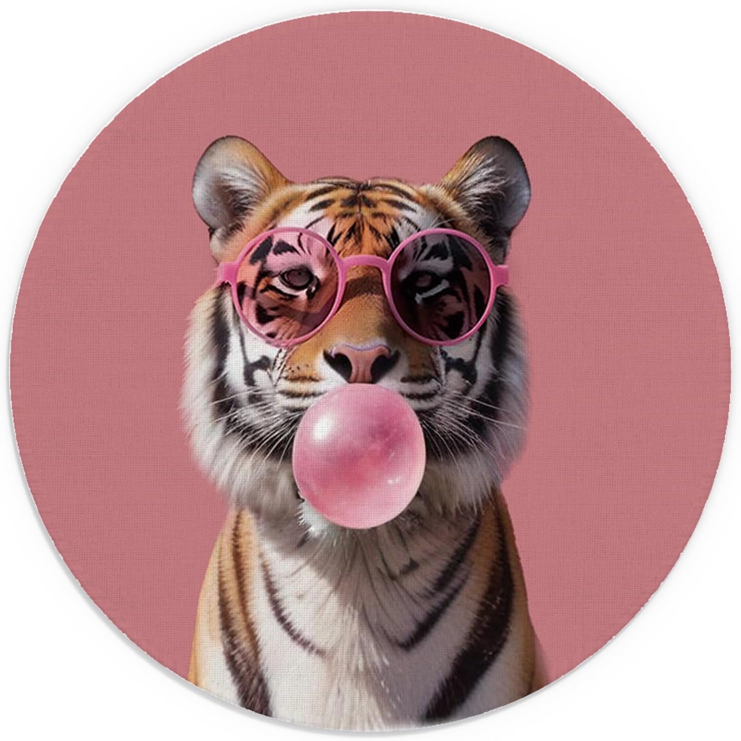 Amazon.com: Qykwz Funny Tiger Animals Mouse Pad 7.9x7.9 Inch, Pink ...