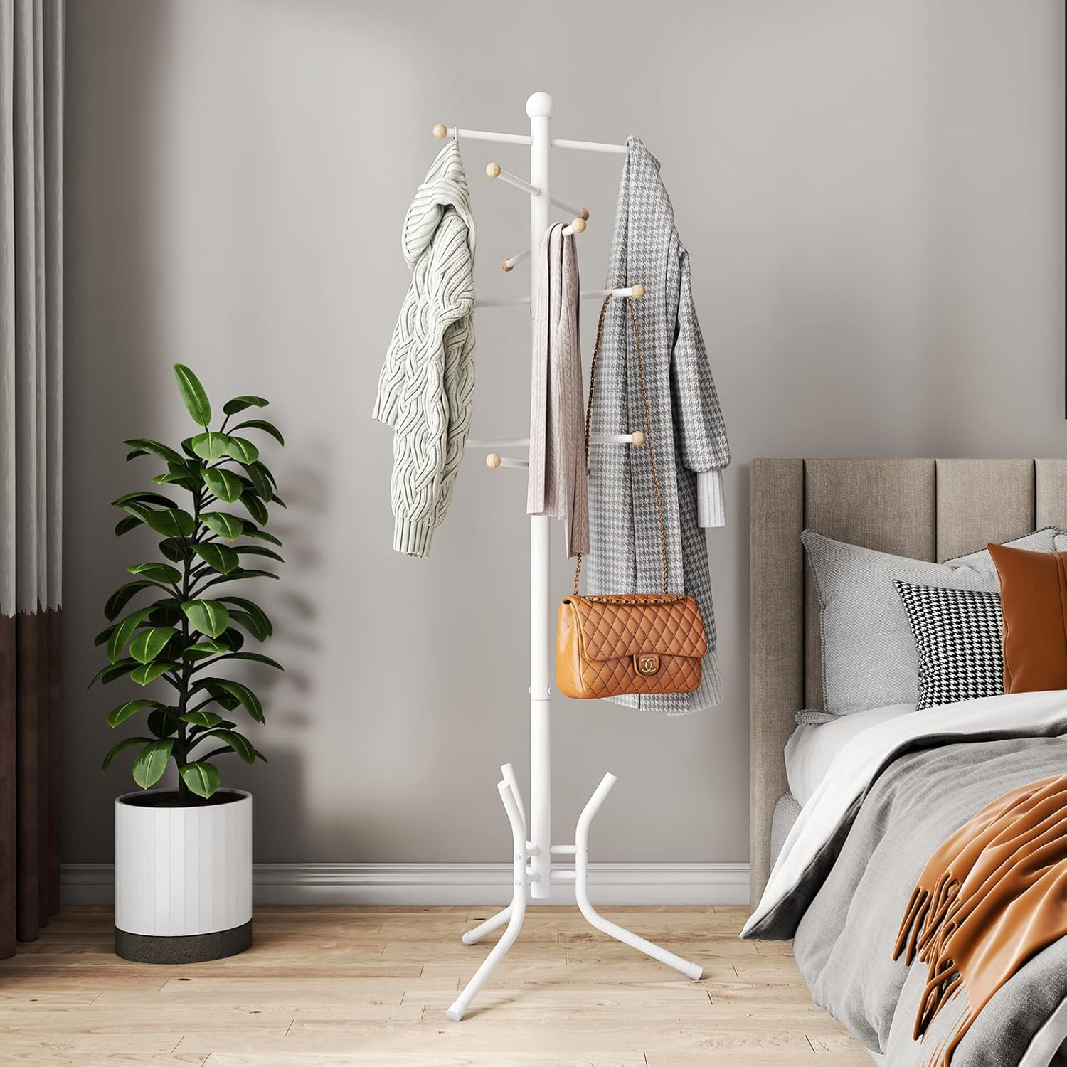 Wisdom Star Coat Rack Standing, Solid Metal Coat Rack Stand with 12 ...