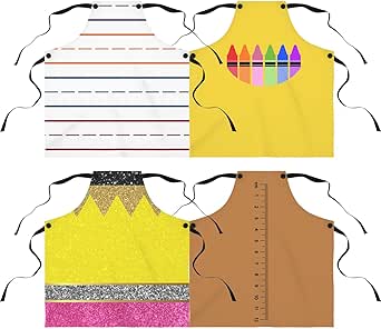 Amazon.com: Group Halloween Teacher Stationery Costumes Apron for ...