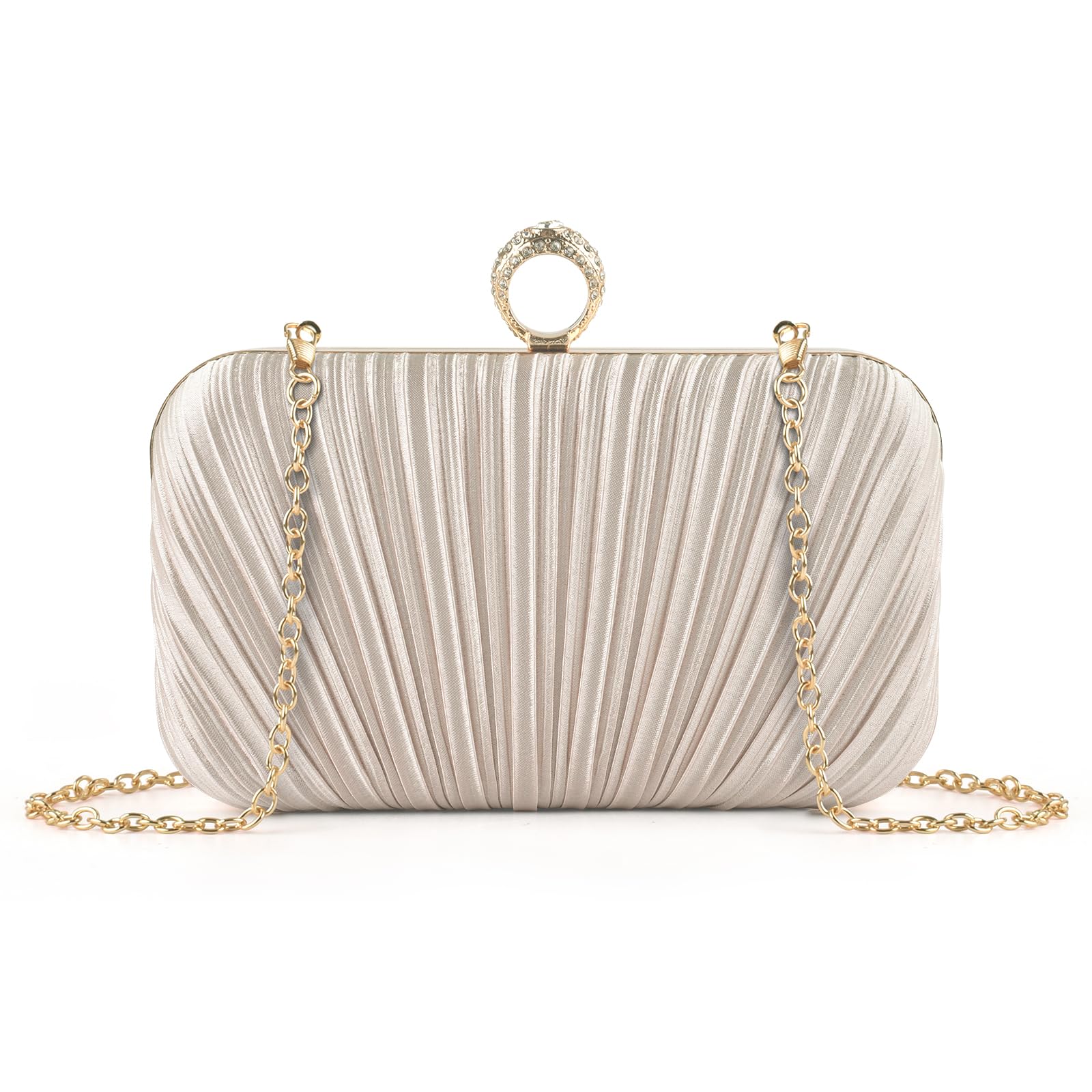 PACETAP Women's Evening Bag Clutch Purse, Mini Pleated Seashell Evening ...