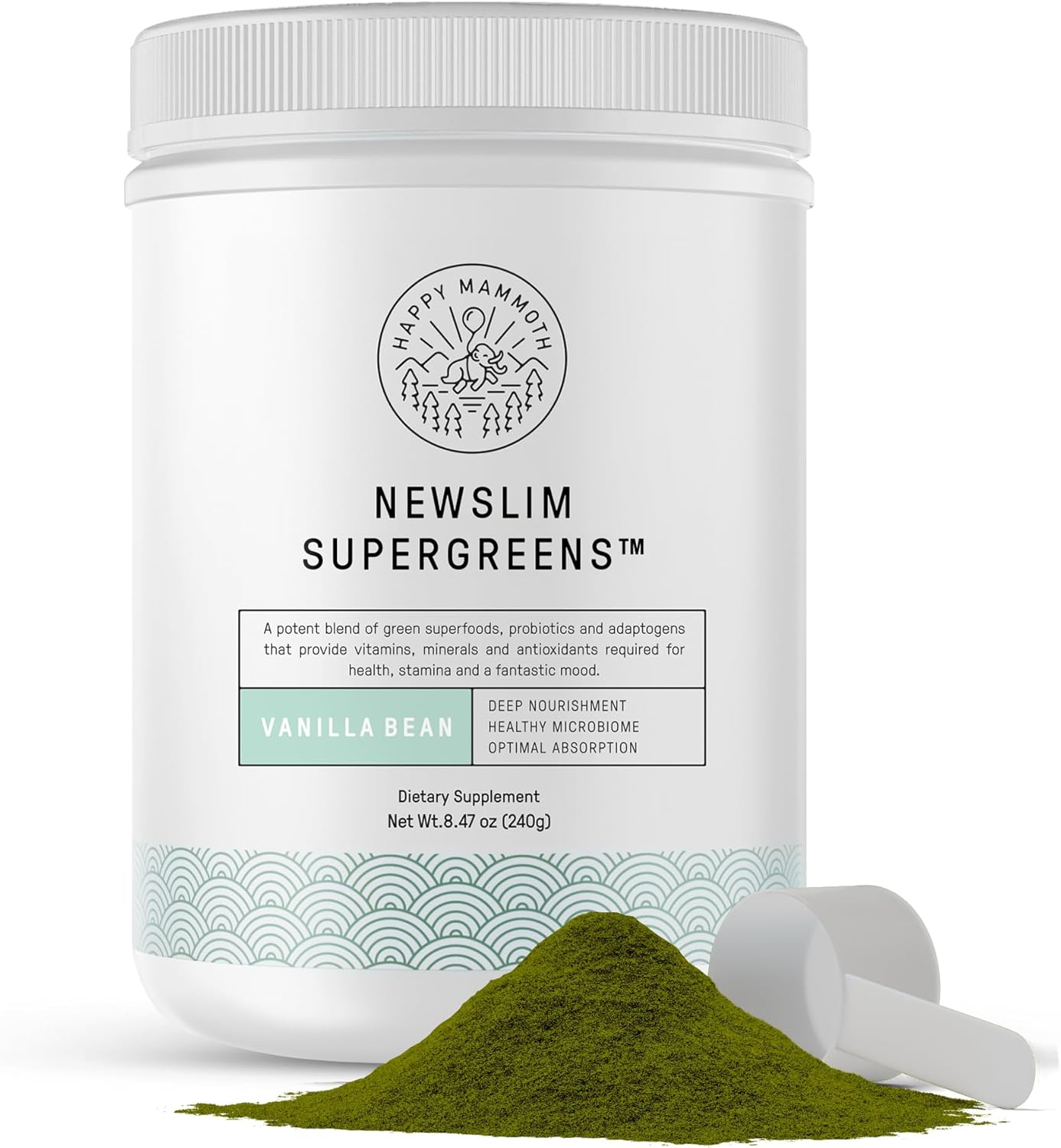 Amazon.com: Happy Mammoth NewSlim SuperGreens with Spirulina, Chlorella ...