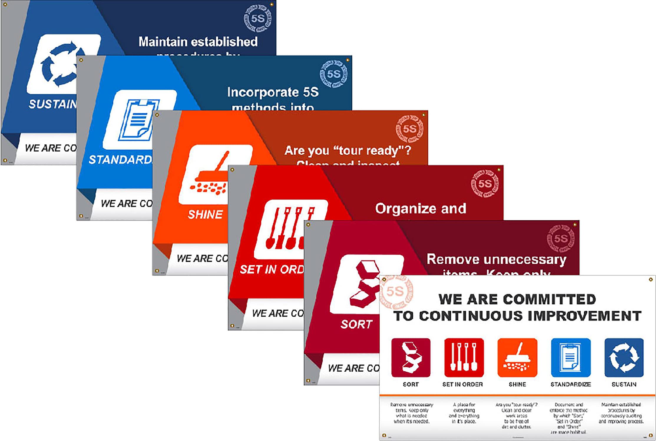 Buy NMC BTK590 5S/LEAN SAFETY BANNER KIT, INCLUDES (6) 3 X 5 VINYL ...