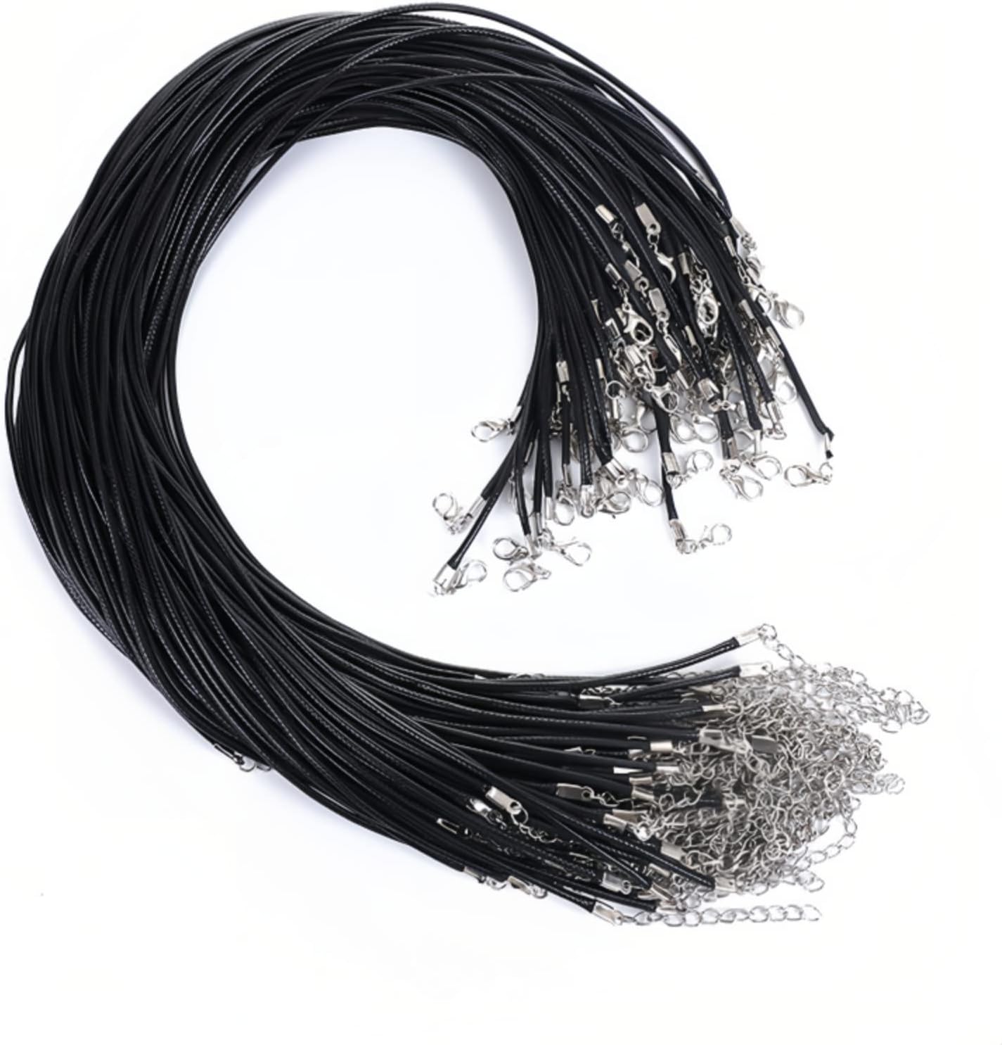 Amazon.com: 100PCS Black Necklace Cord - MAQIHAN Black Waxed Necklace ...