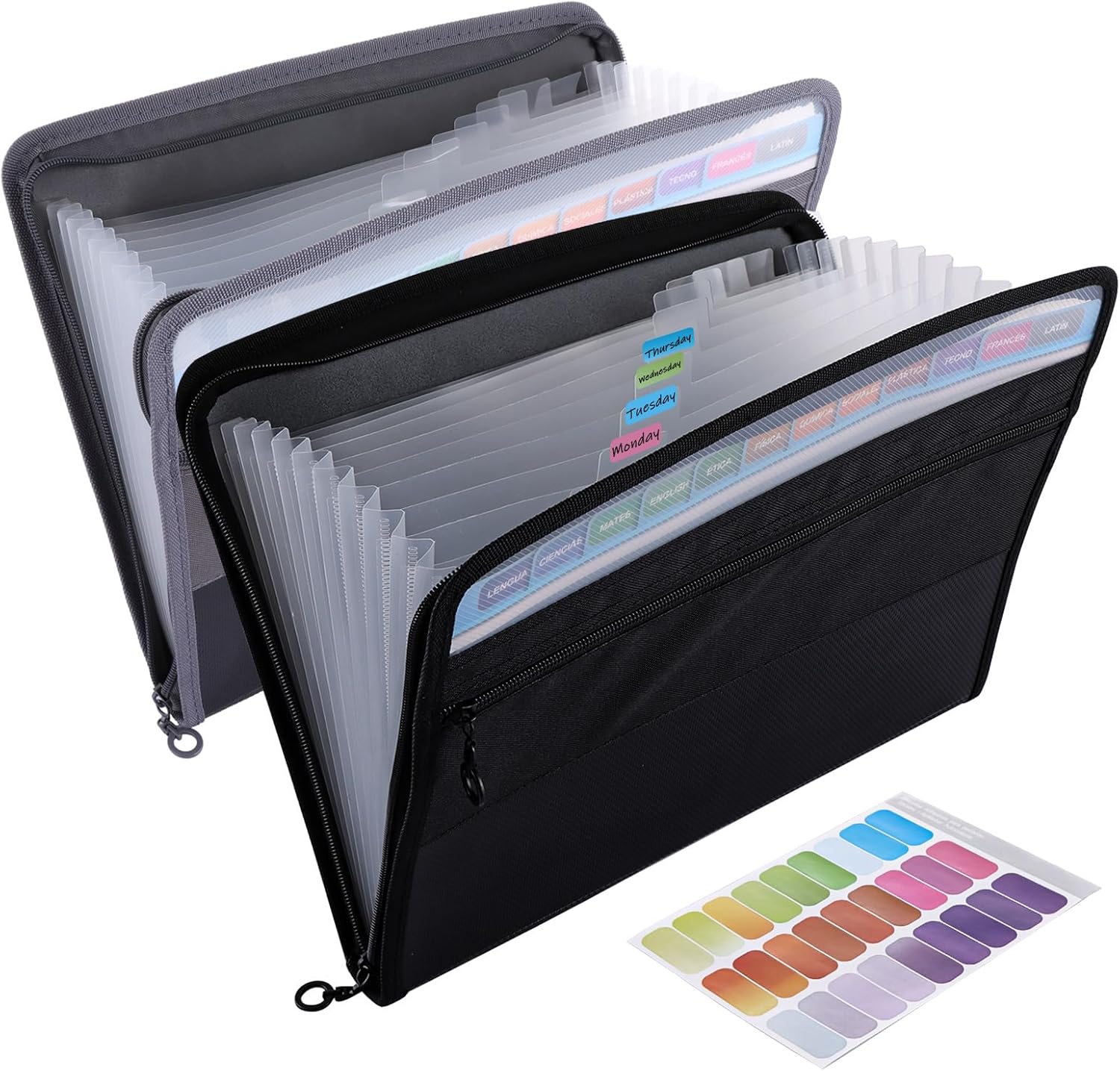 GBACHOOSE 2 Pack 13 Pockets Portable File Organiser, Expanding File ...