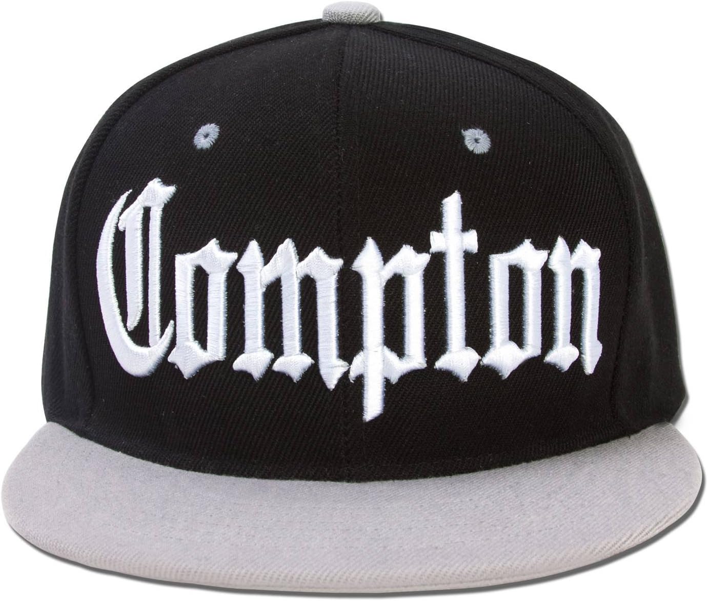 Amazon.com: AF Snaps Compton City Snapback Hat Cap - Black/Grey ...