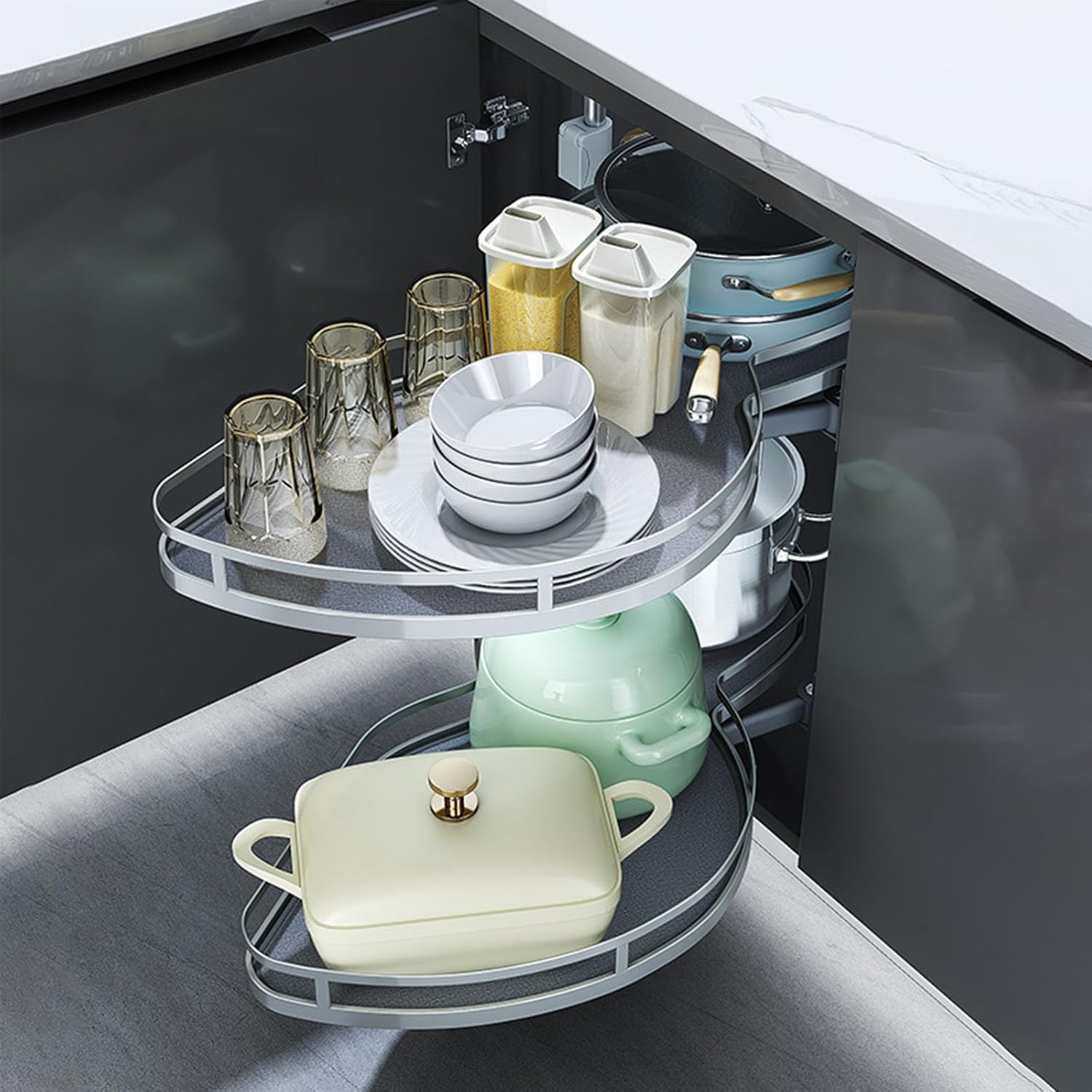 Amazon.com: AHDFY Pot and Pan Organizer for Cabinet, Blind Corner ...