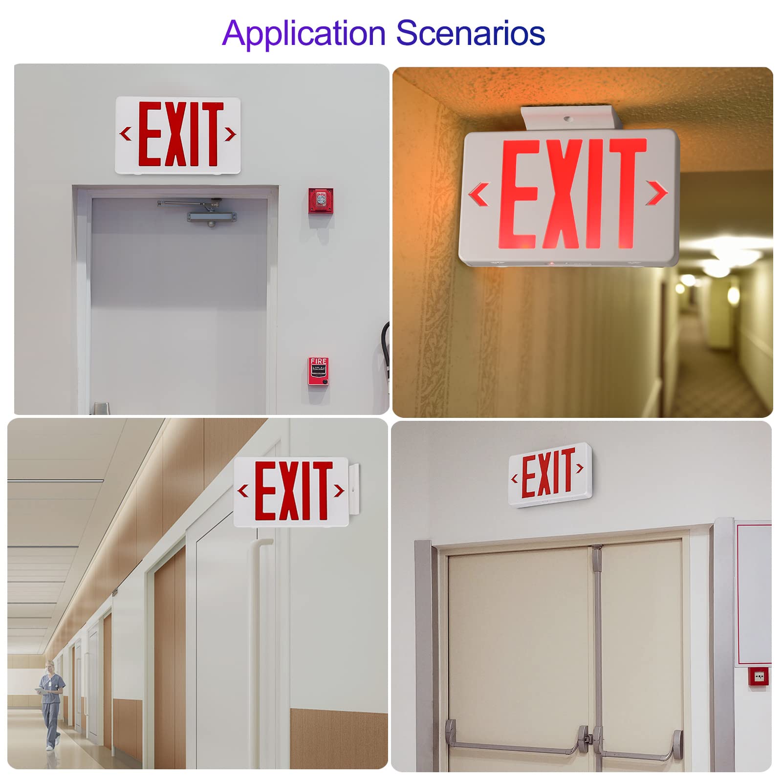 Snapklik.com : TANLUX Red Exit Sign, LED Emergency Exit Light